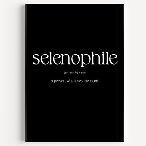 Selenophile Definition Print - Etsy