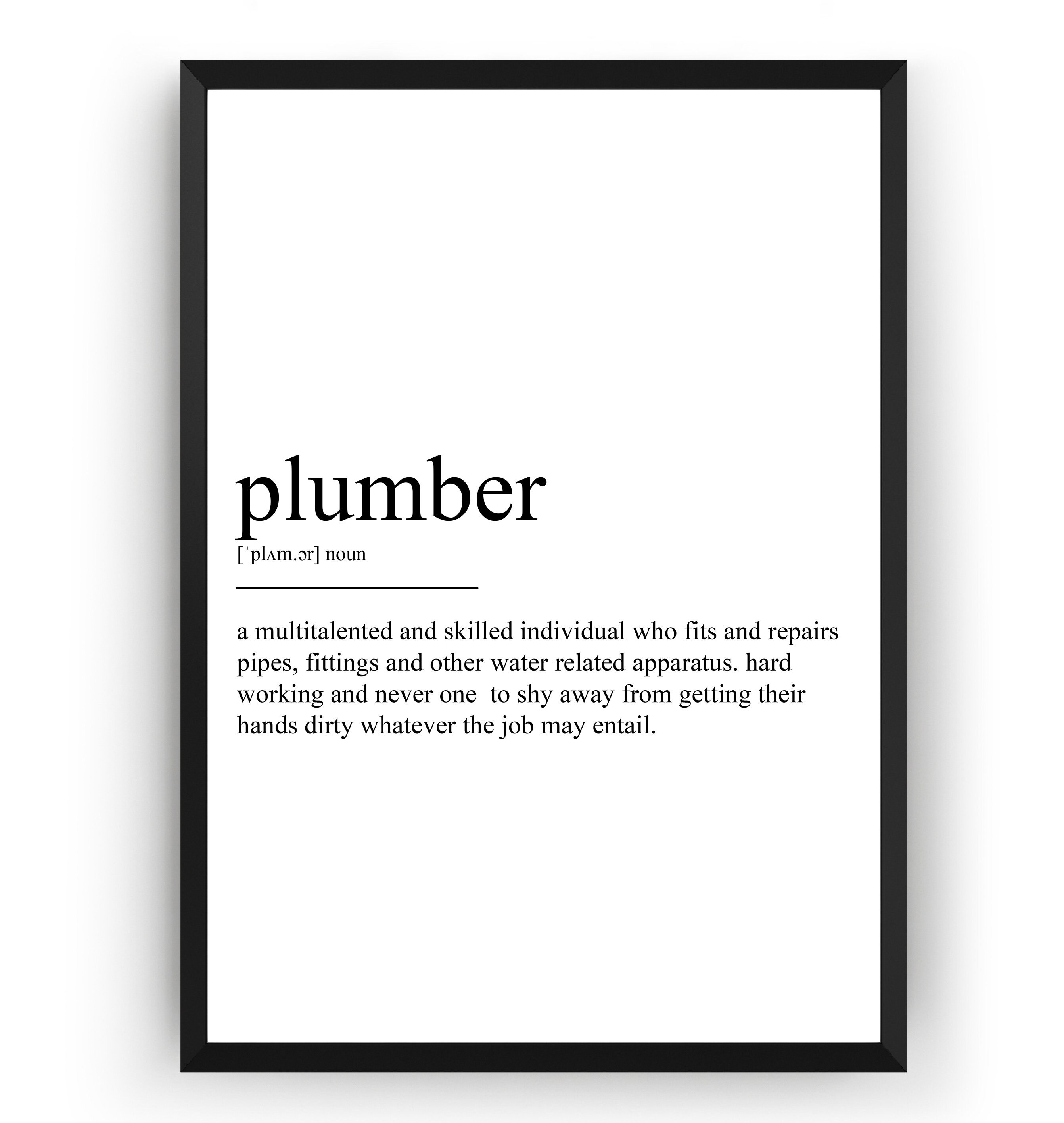 Plumber Definition Print - Etsy