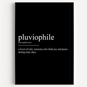 Pluviophile Definition Print - Version 2 - Etsy UK