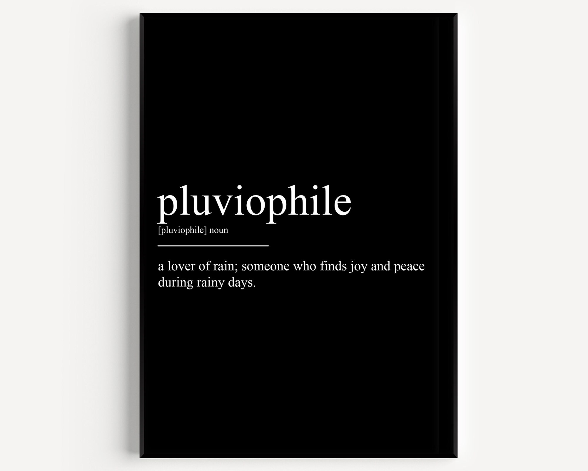 Pluviophile Definition Print - Version 2 - Etsy UK