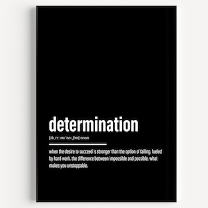 Determination Definition Print - Etsy