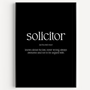 Solicitor Definition Print - Etsy