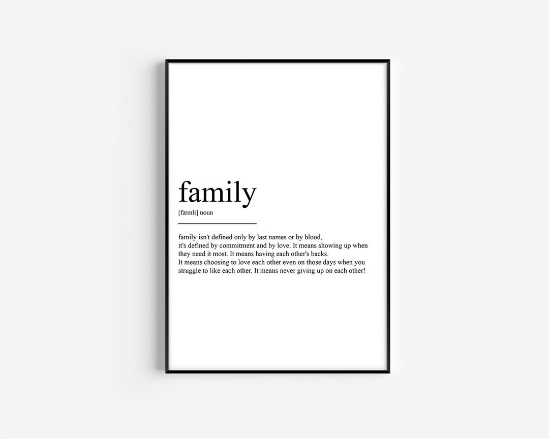 Family Definition Print Version 2 - Etsy