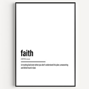 Faith Definition Print - Etsy