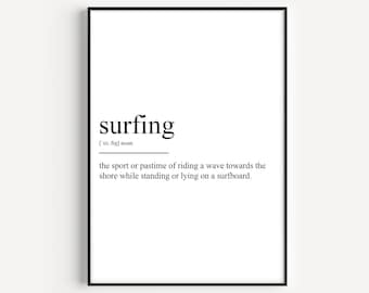 Surfer Definition Print Gift for Surfer Surfer Quote Surfing Quotes ...