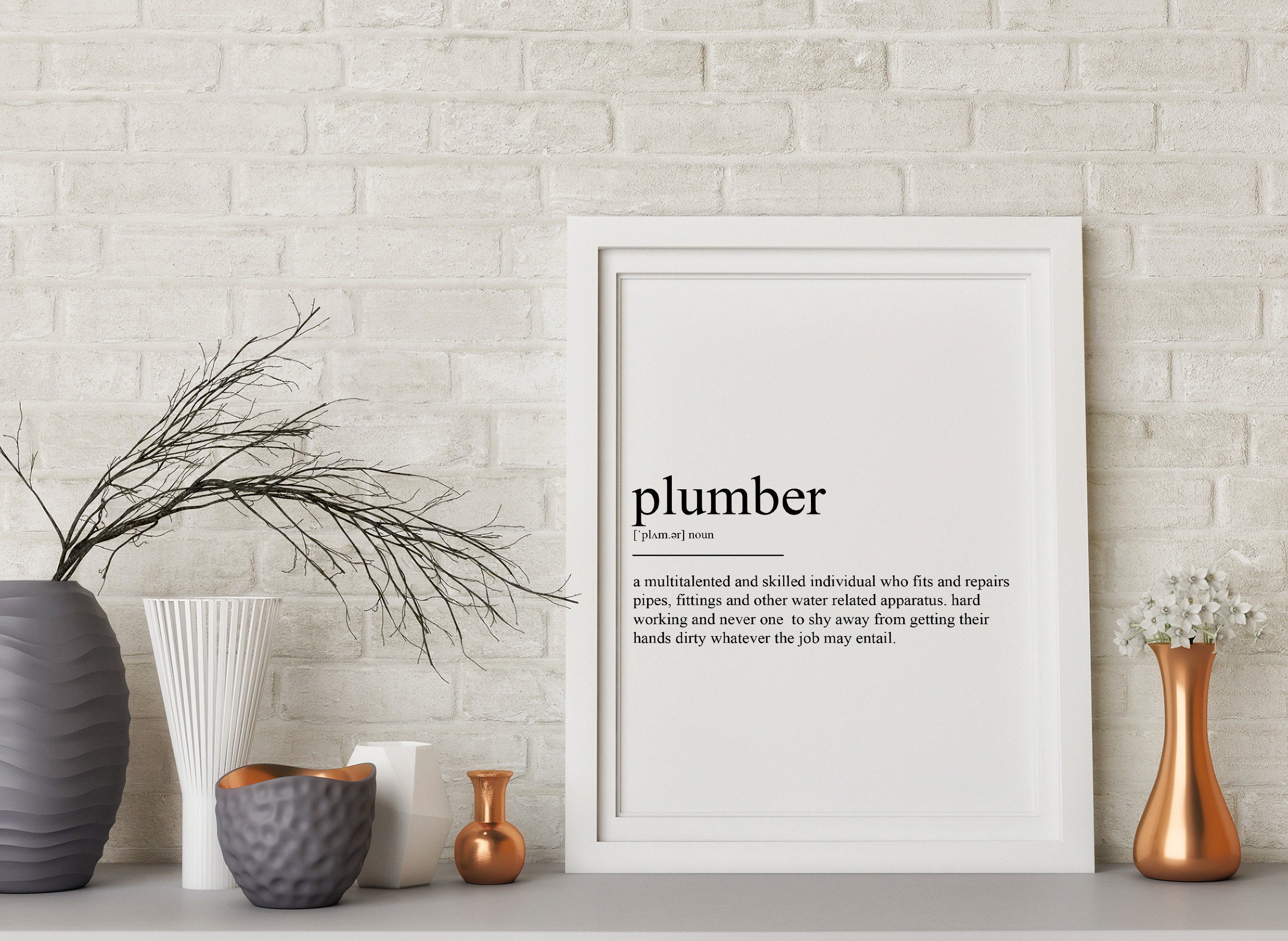 Plumber Definition Print - Etsy