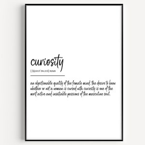 Curiosity Definition Print - Etsy