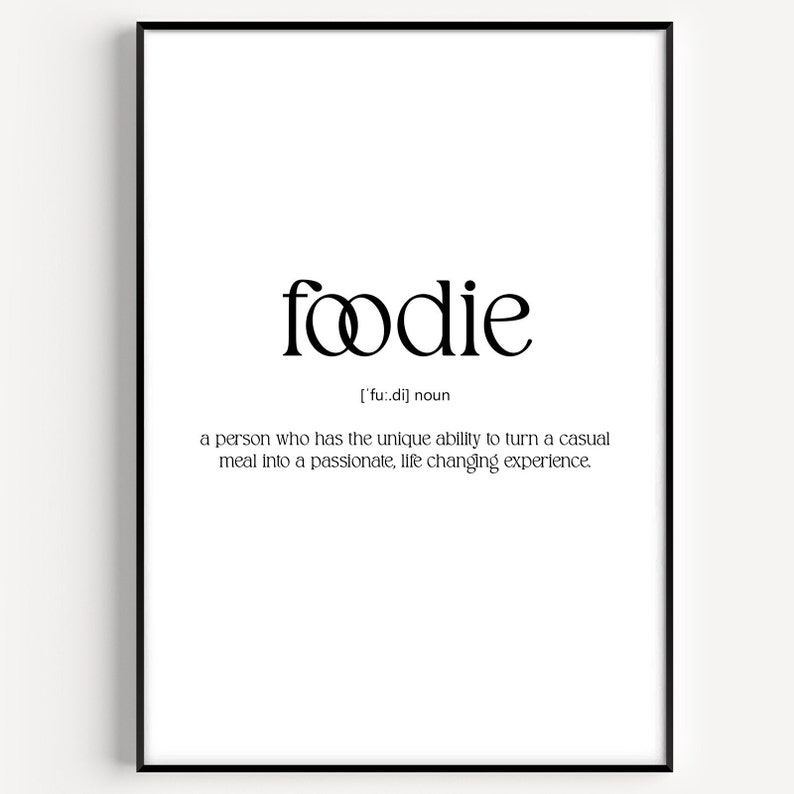 Foodie Definition Print - Etsy UK