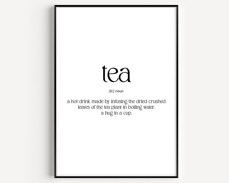Tea Definition Print - Etsy UK