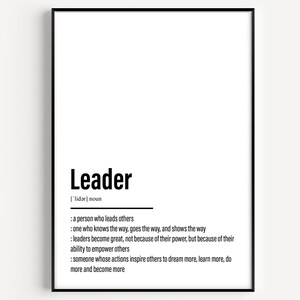 Leader Definition Print - Etsy