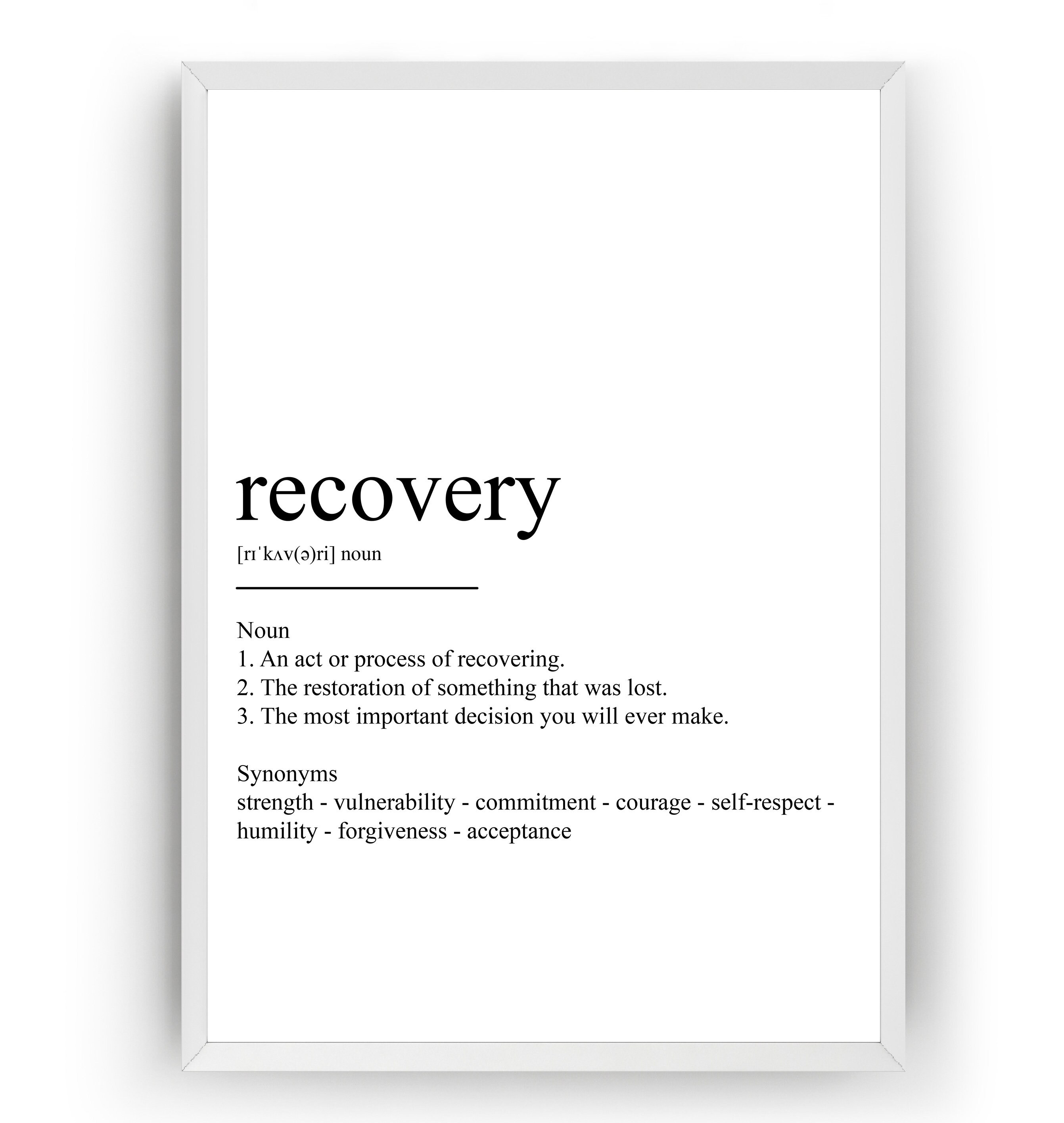Recovery Definition Print | Etsy