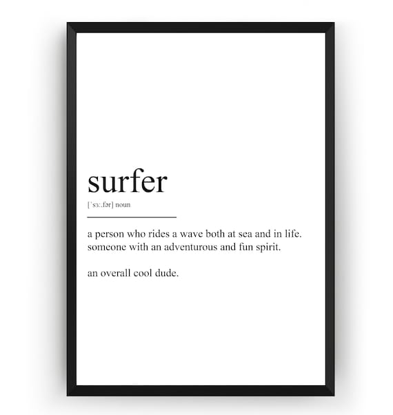 Surfer Definition Print - Etsy