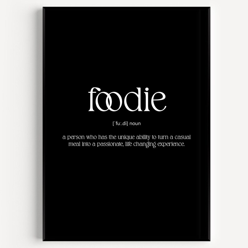 Foodie Definition Print - Etsy UK