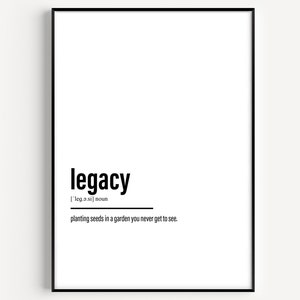 Legacy Definition Print - Etsy
