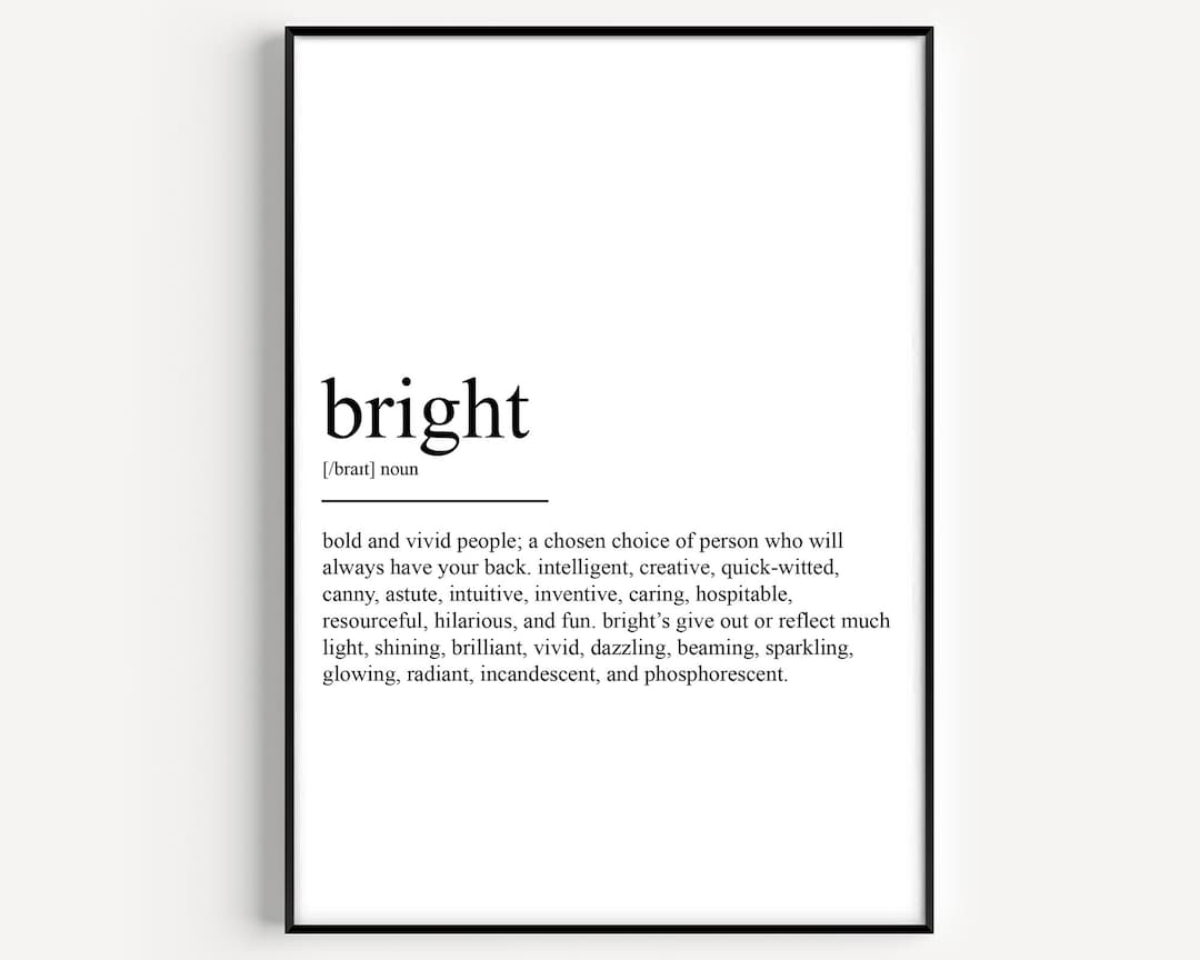Bright Definition Print - Etsy