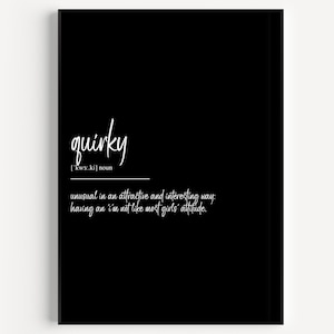 Quirky Definition Print - Etsy