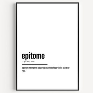 Epitome Definition Print - Etsy