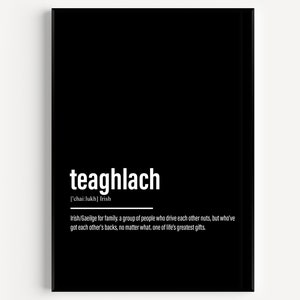 Teaghlach Definition Print - Etsy
