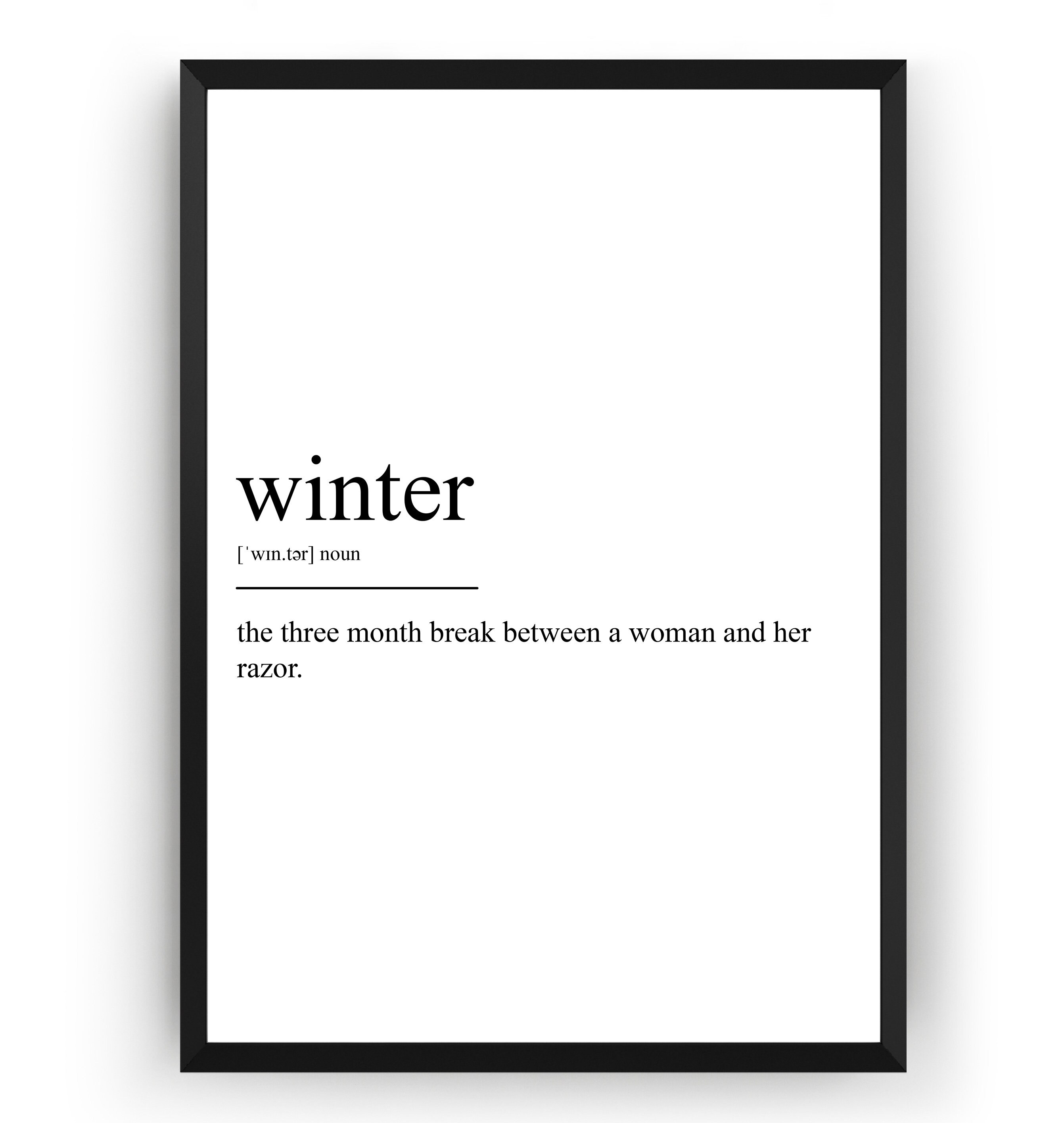 Winter Definition Print | Etsy