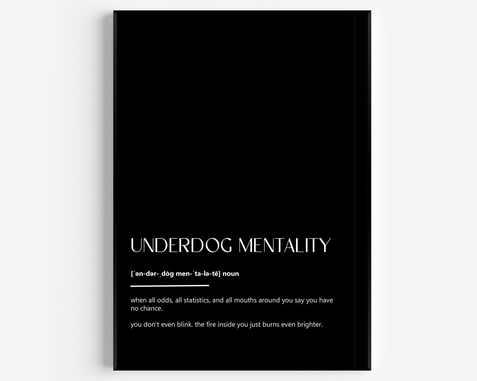 Underdog Mentality Definition Print - Etsy UK
