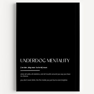 Underdog Mentality Definition Print - Etsy