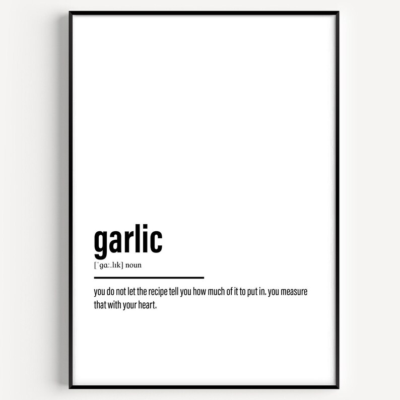 Garlic Definition Print - Etsy