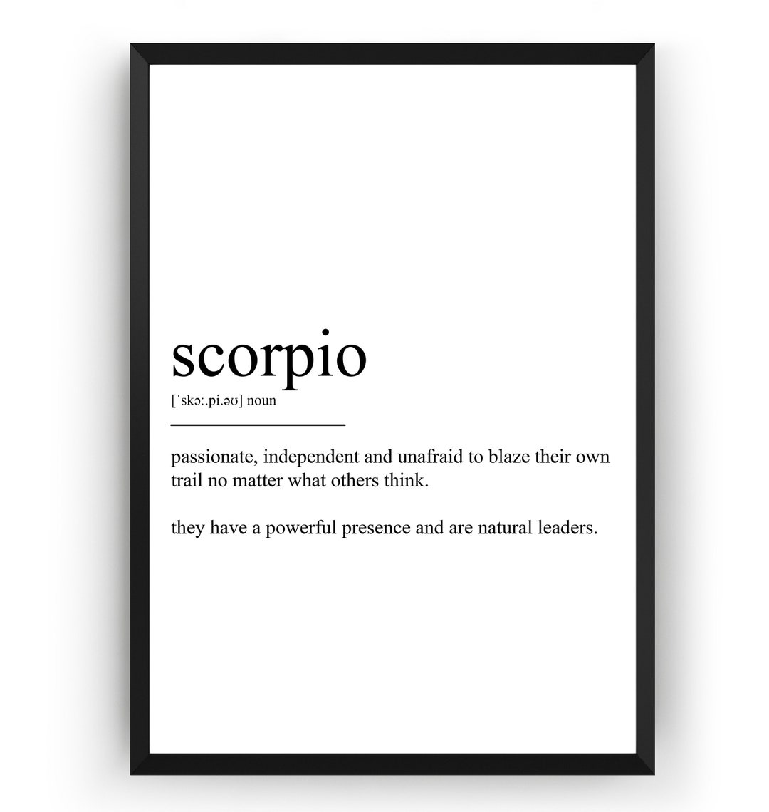 Scorpio Definition Print - Etsy UK