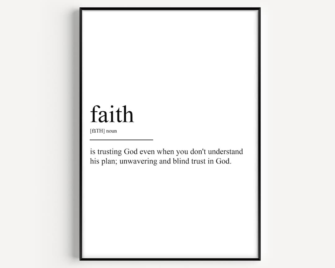 Faith Definition Print - Etsy