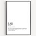 Bab Definition Print - Etsy UK