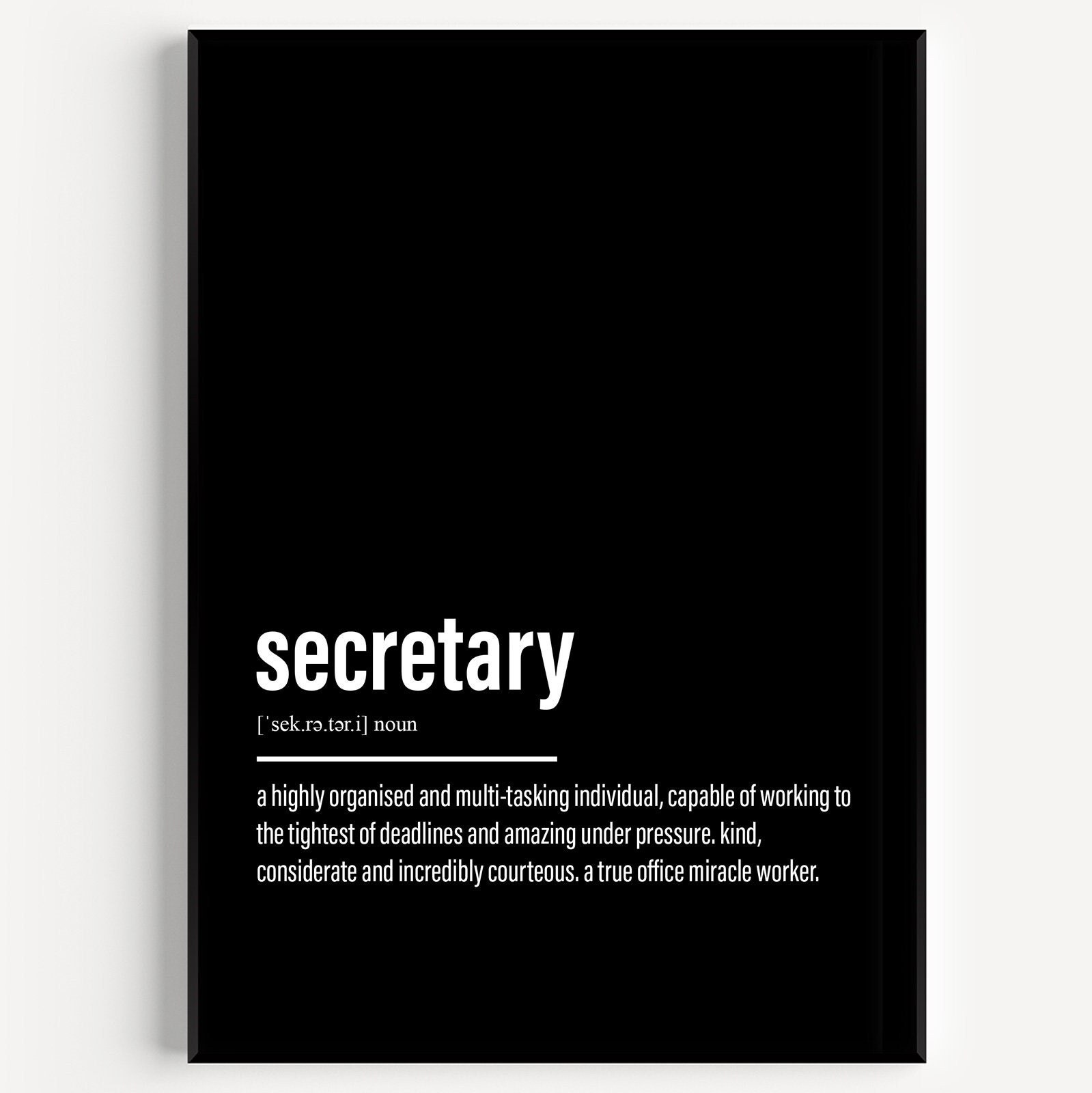 Secretary Definition Print - Etsy