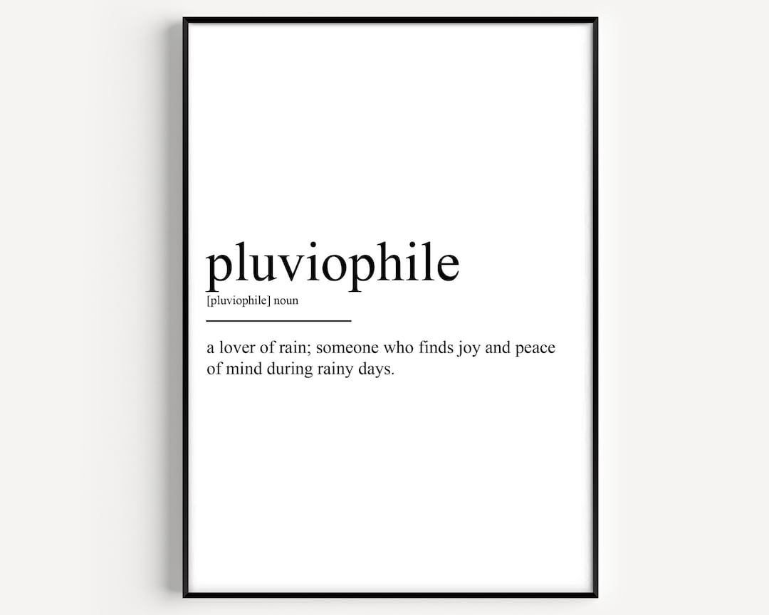 Pluviophile Definition Print - Etsy UK