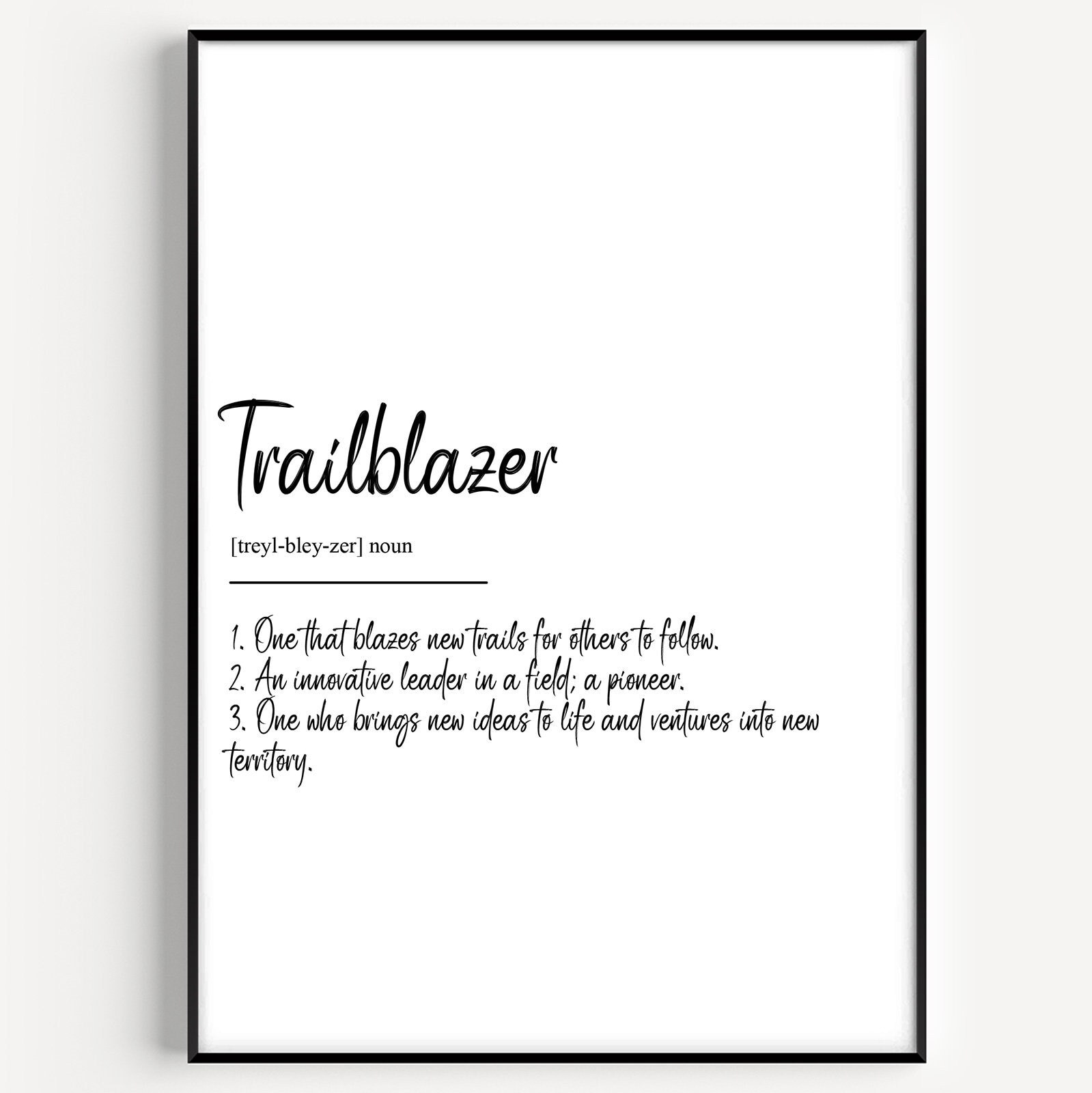 Trailblazer Definition Print - Etsy