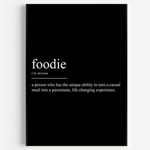 Foodie Definition Print - Etsy UK