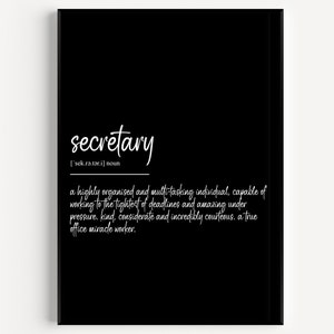 Secretary Definition Print - Etsy