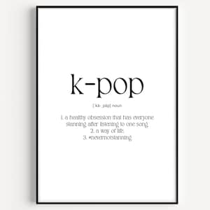 K-pop Definition Print - Etsy UK