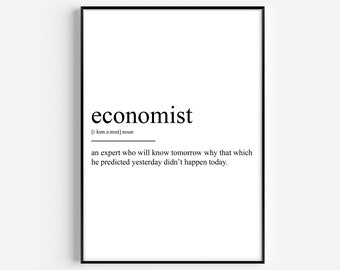 Economist Definition Print Gift for Coworker Dorm Wall Art - Etsy