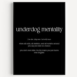 Underdog Mentality Definition Print - Etsy