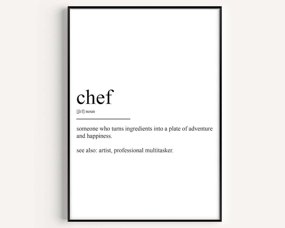 Chef Definition Print - Etsy