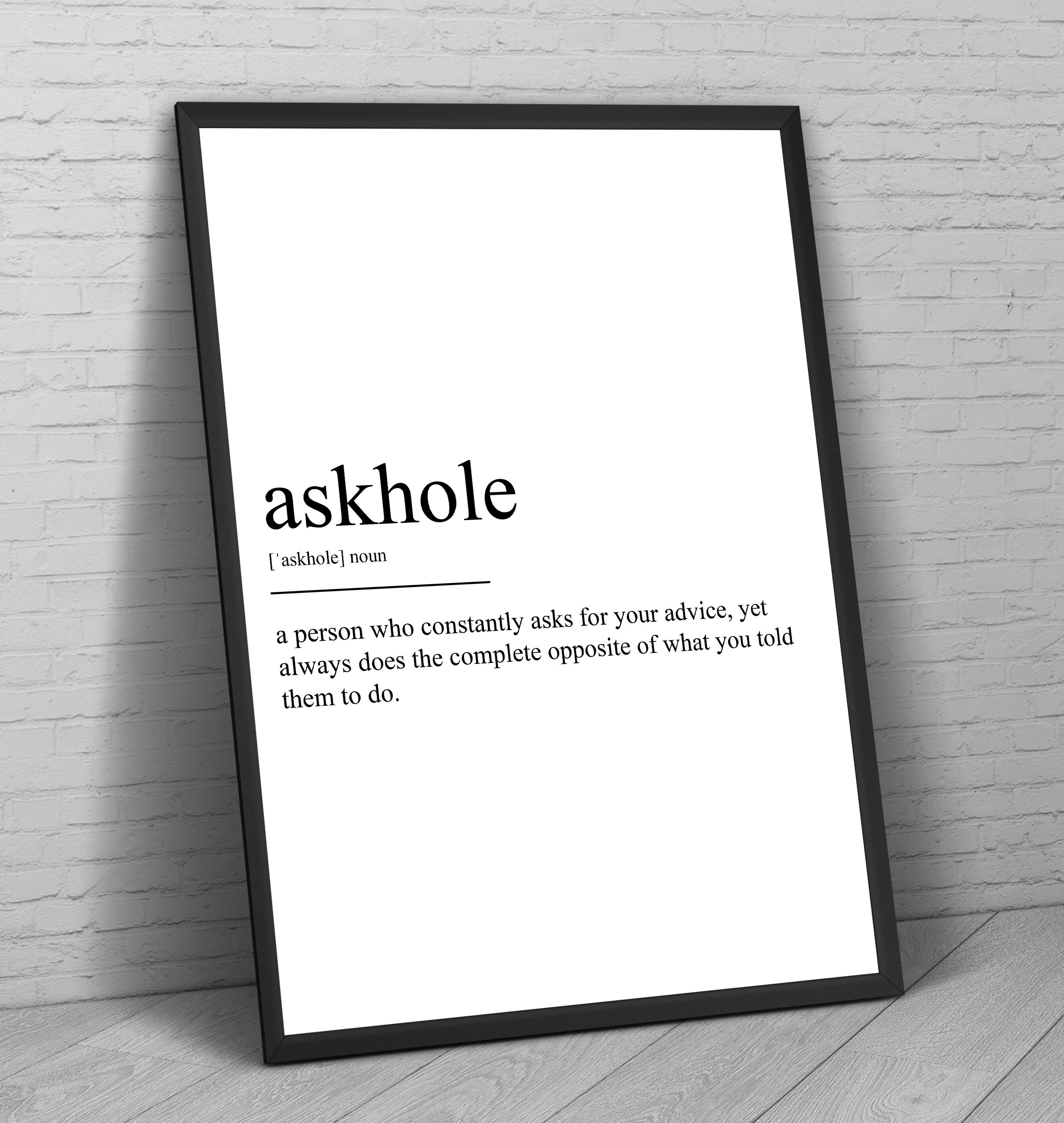 Askhole Definition Print | Etsy