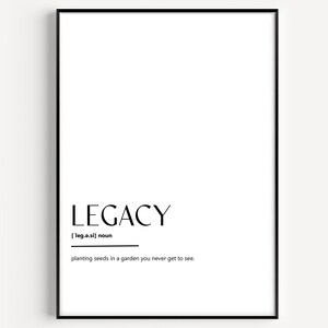 Legacy Definition Print - Etsy