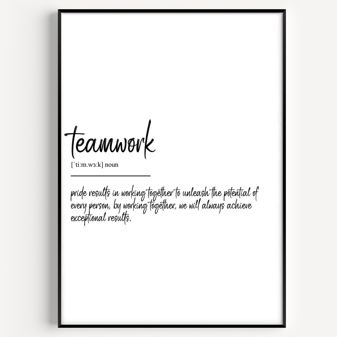 Teamwork Definition Print - Etsy