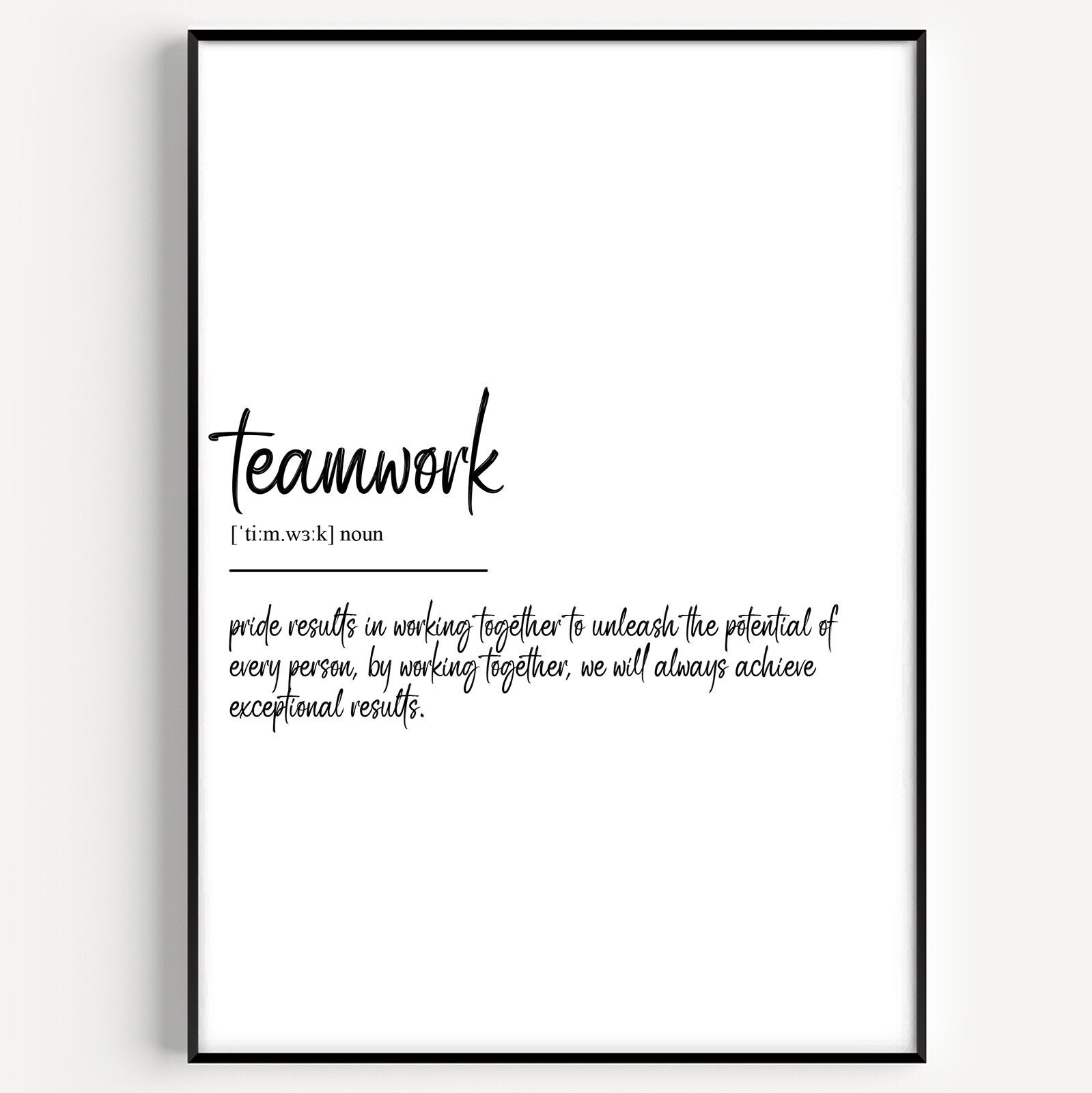 Teamwork Definition Print - Etsy