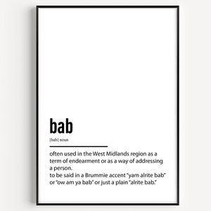 Bab Definition Print - Etsy UK