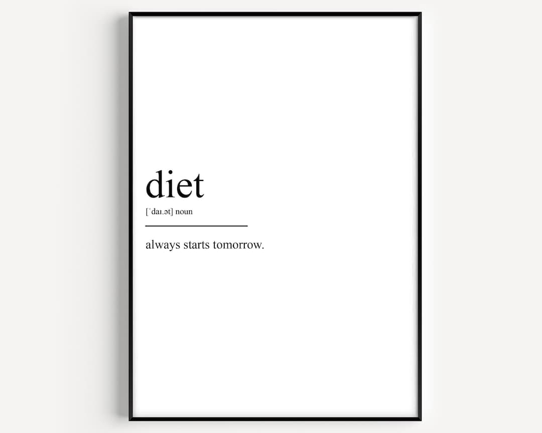 Diet Definition Print - Etsy