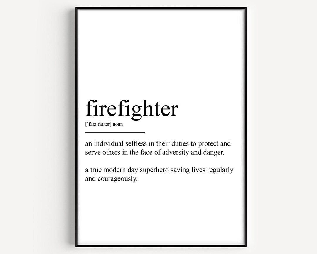 Firefighter Definition Print - Etsy