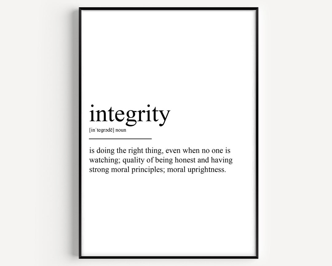 Integrity Definition Print - Version 3 - Etsy