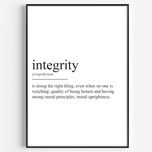 Integrity Poster - Etsy