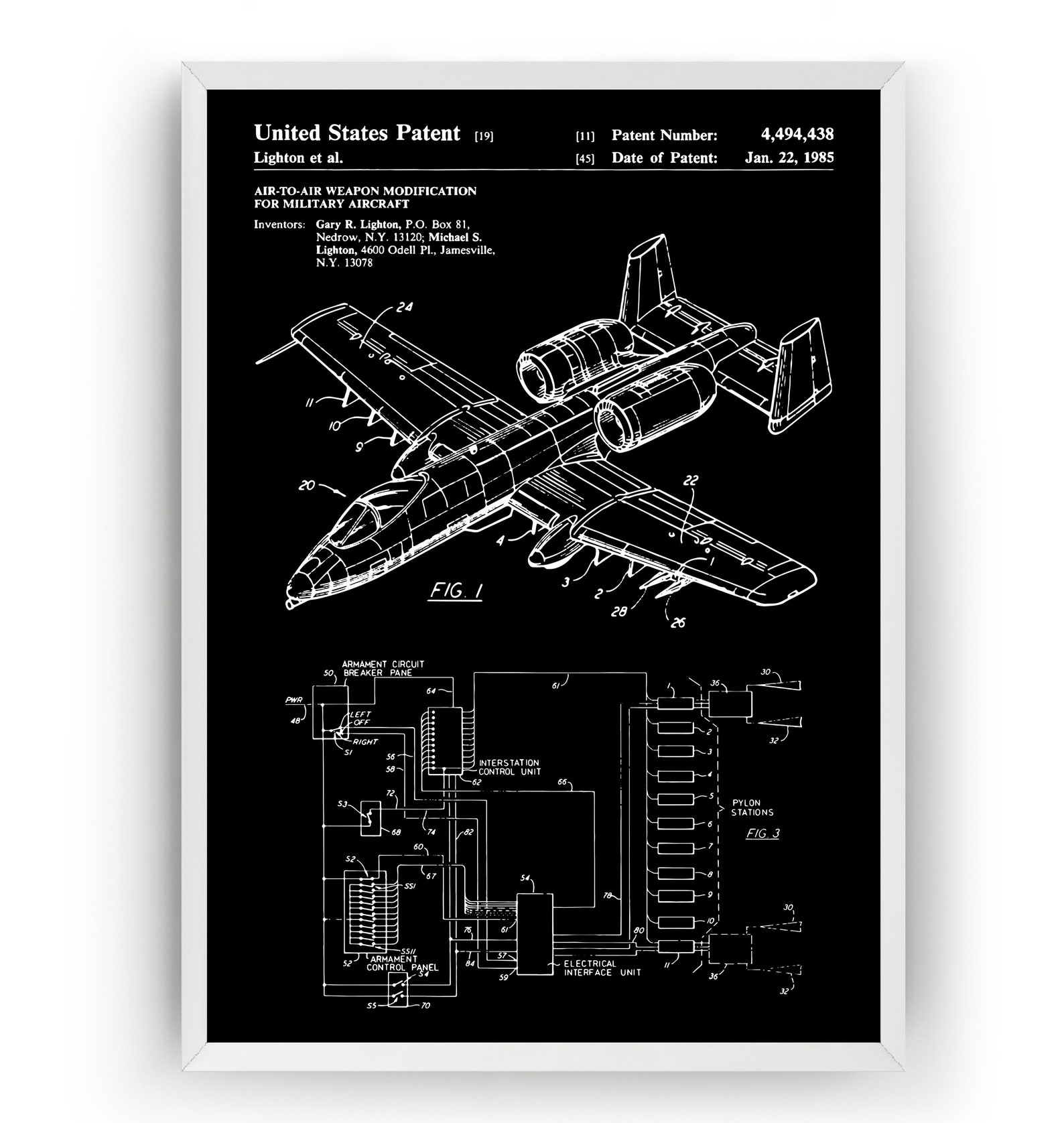 A10 Warthog Aircraft 1985 Patent Print Blueprint Wall Art - Etsy