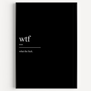 WTF Definition Print Version 2 - Etsy