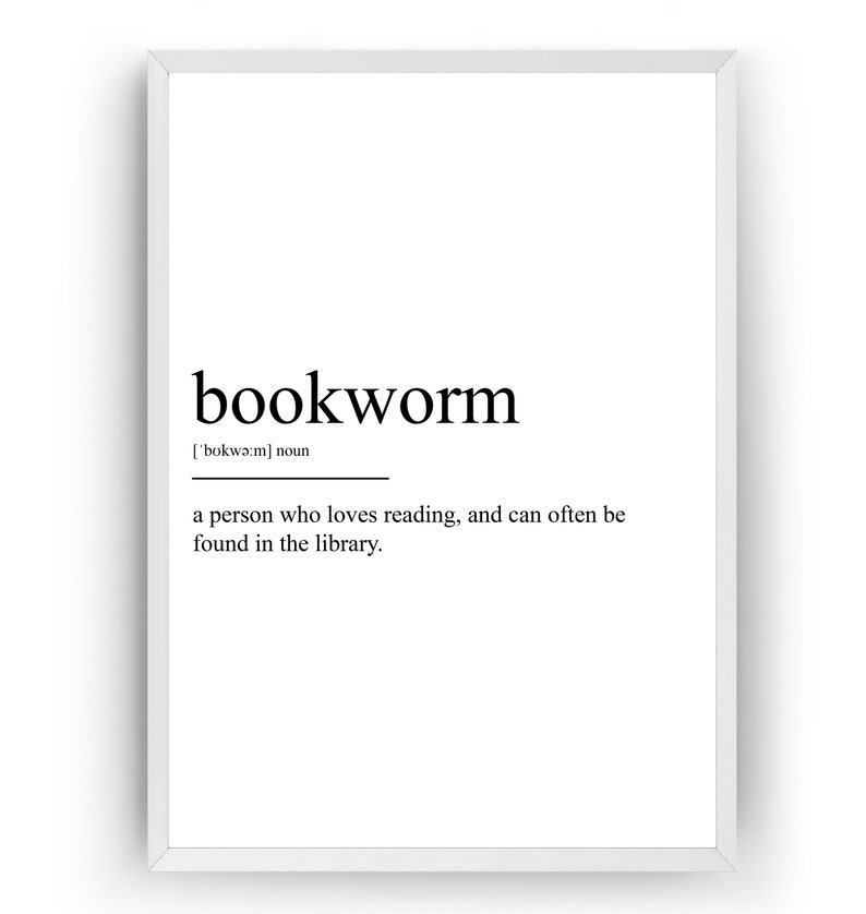 Bookworm Definition Print | Etsy